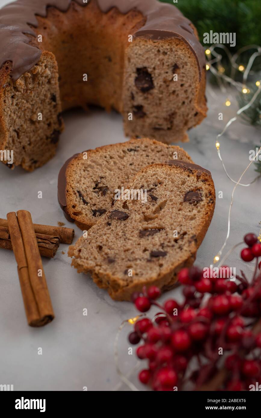 Christmas Sponge Cake Stock Photo - Alamy