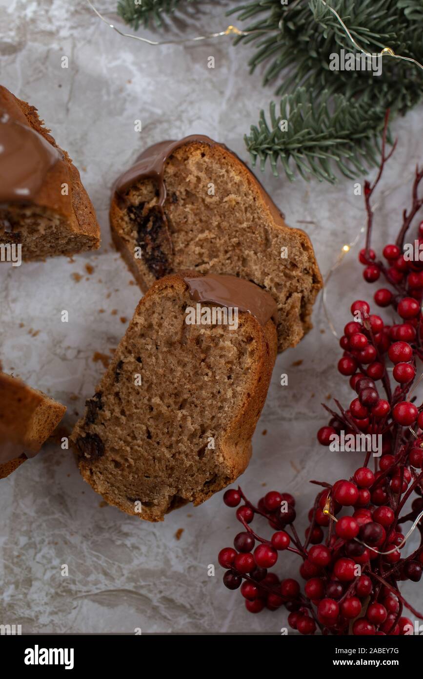 Christmas Sponge Cake Stock Photo - Alamy