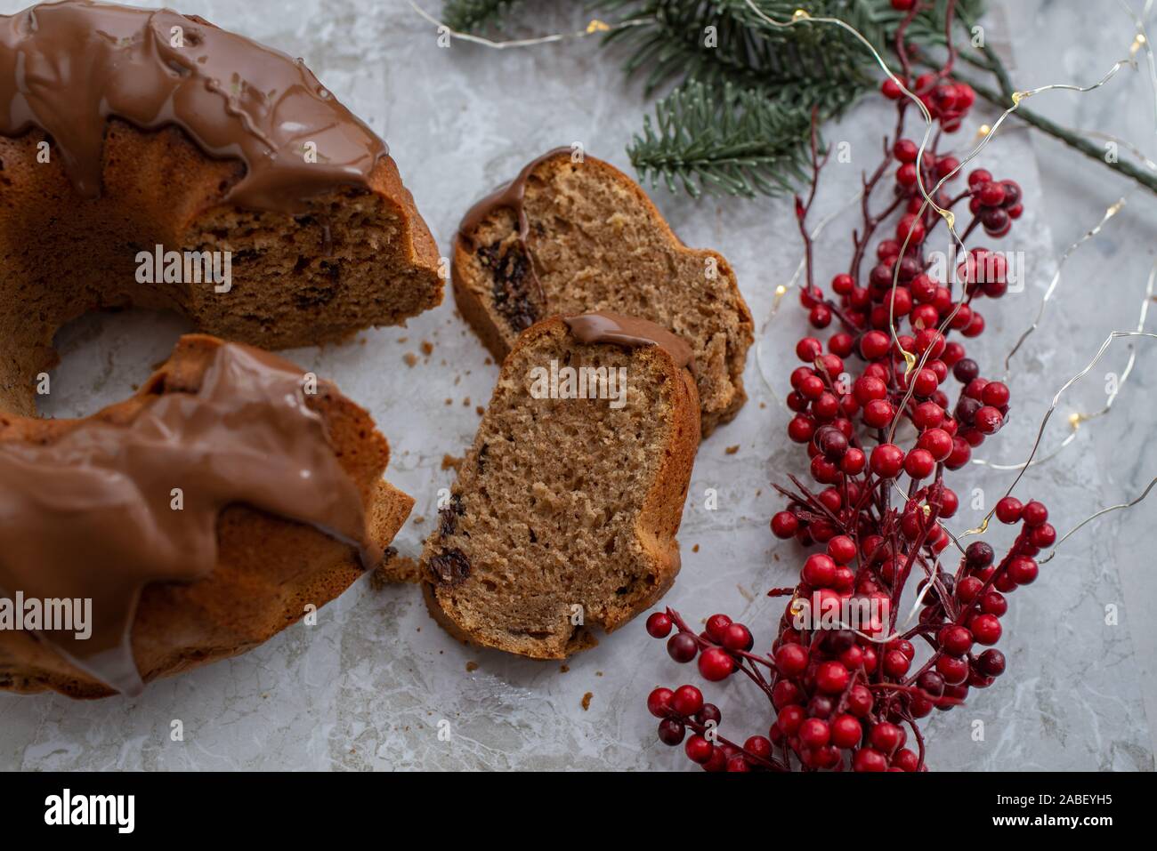 Christmas Sponge Cake Stock Photo - Alamy