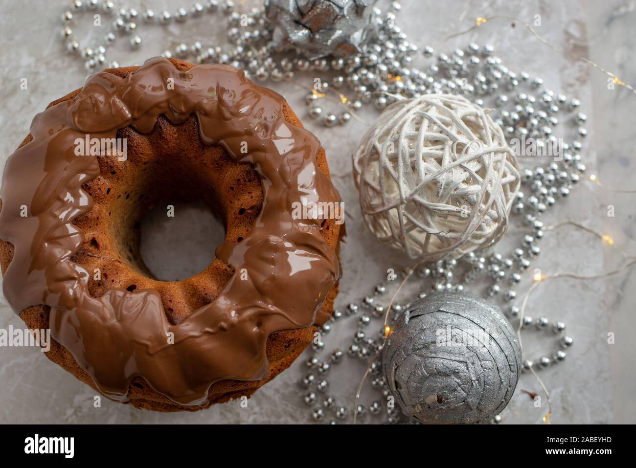 Christmas Sponge Cake Stock Photo - Alamy