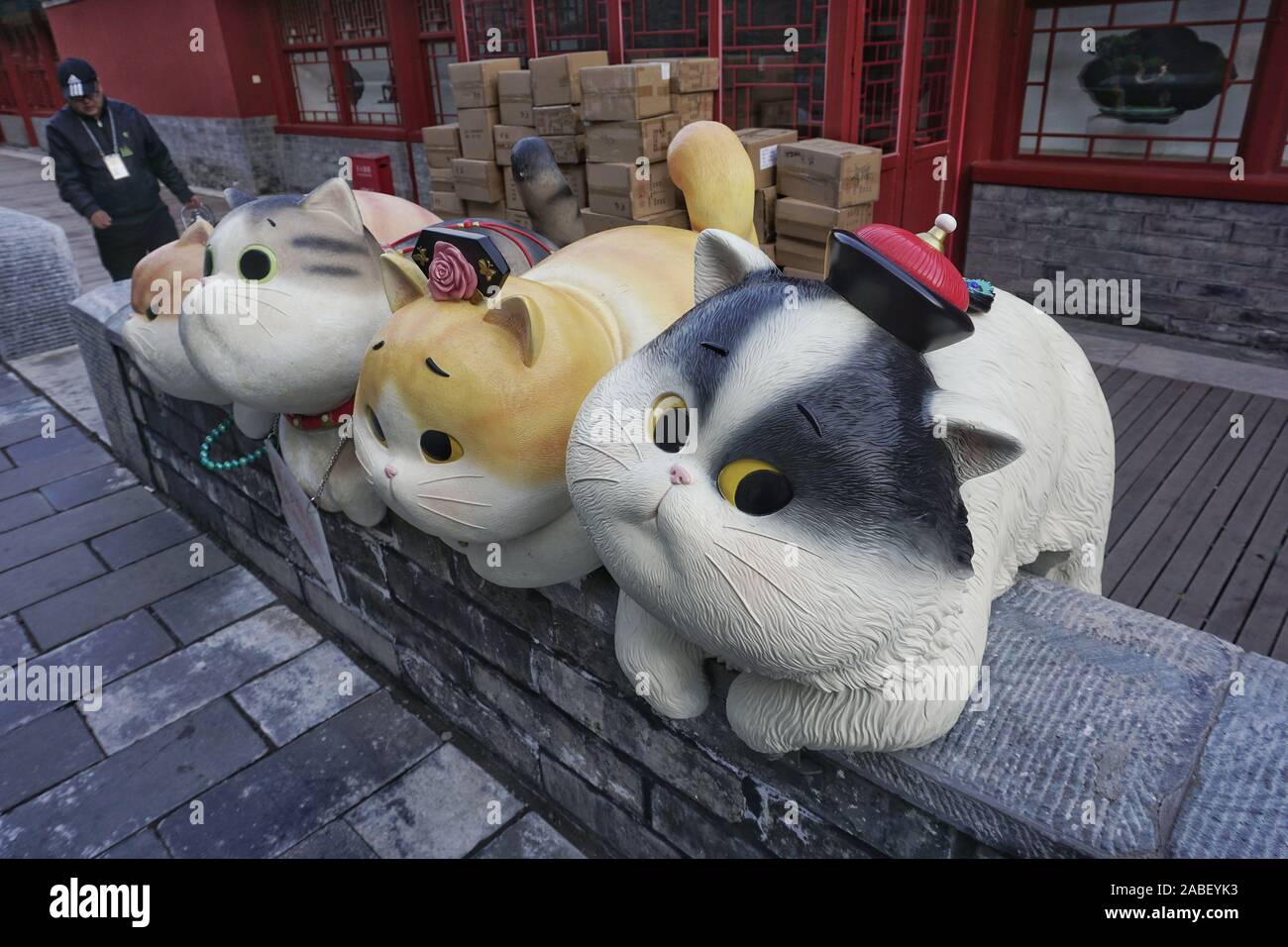 Cute giant cats were put at the Shenwu Gate of the Forbidden City in ...