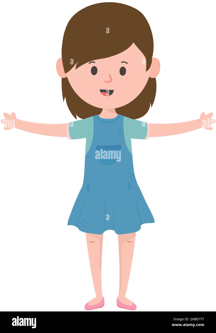 young woman standing with open arms vector illustration Stock Vector ...