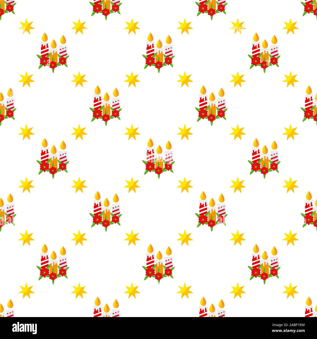 Christmas candles seamless pattern. Objects isolated on a white ...