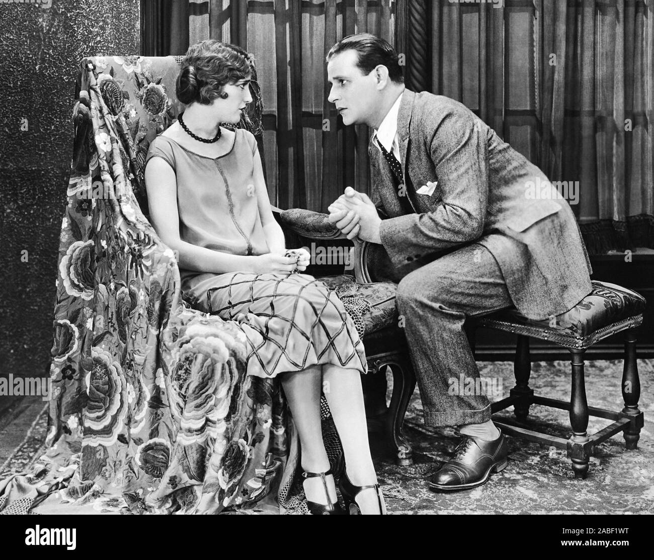 WORLDLY GOODS, from left: Agnes Ayres, Victor Varconi, 1924 Stock Photo ...