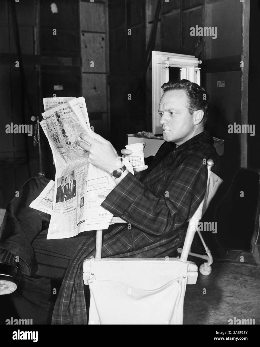 WOMAN'S WORLD, Van Heflin on set, 1954, TM & Copyright © 20th Century ...