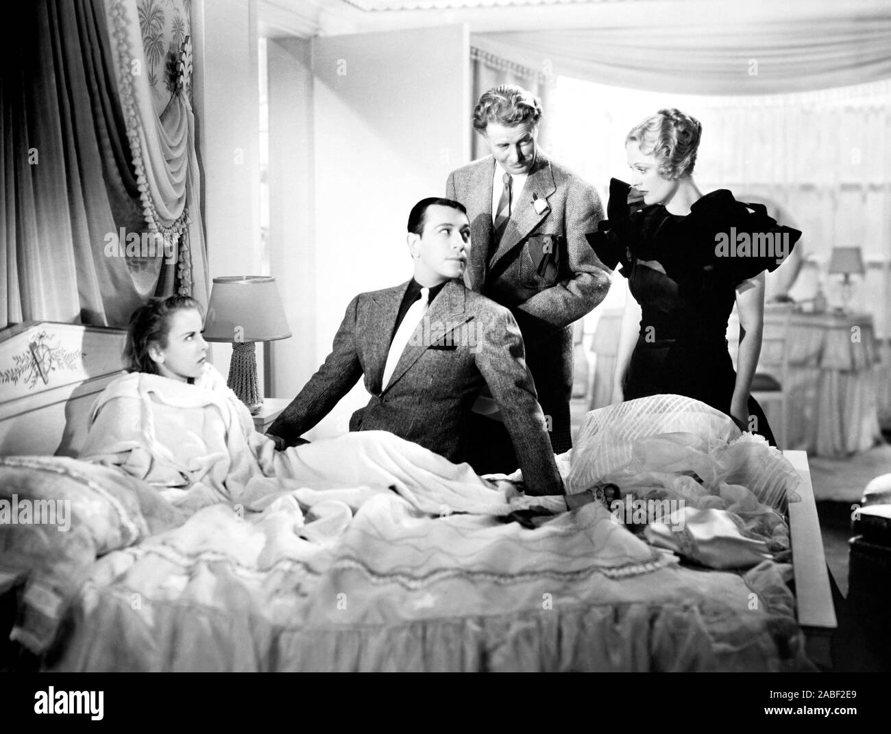 YOURS FOR THE ASKING, from left, Ida Lupino, George Raft, Alan Hale, Sr ...