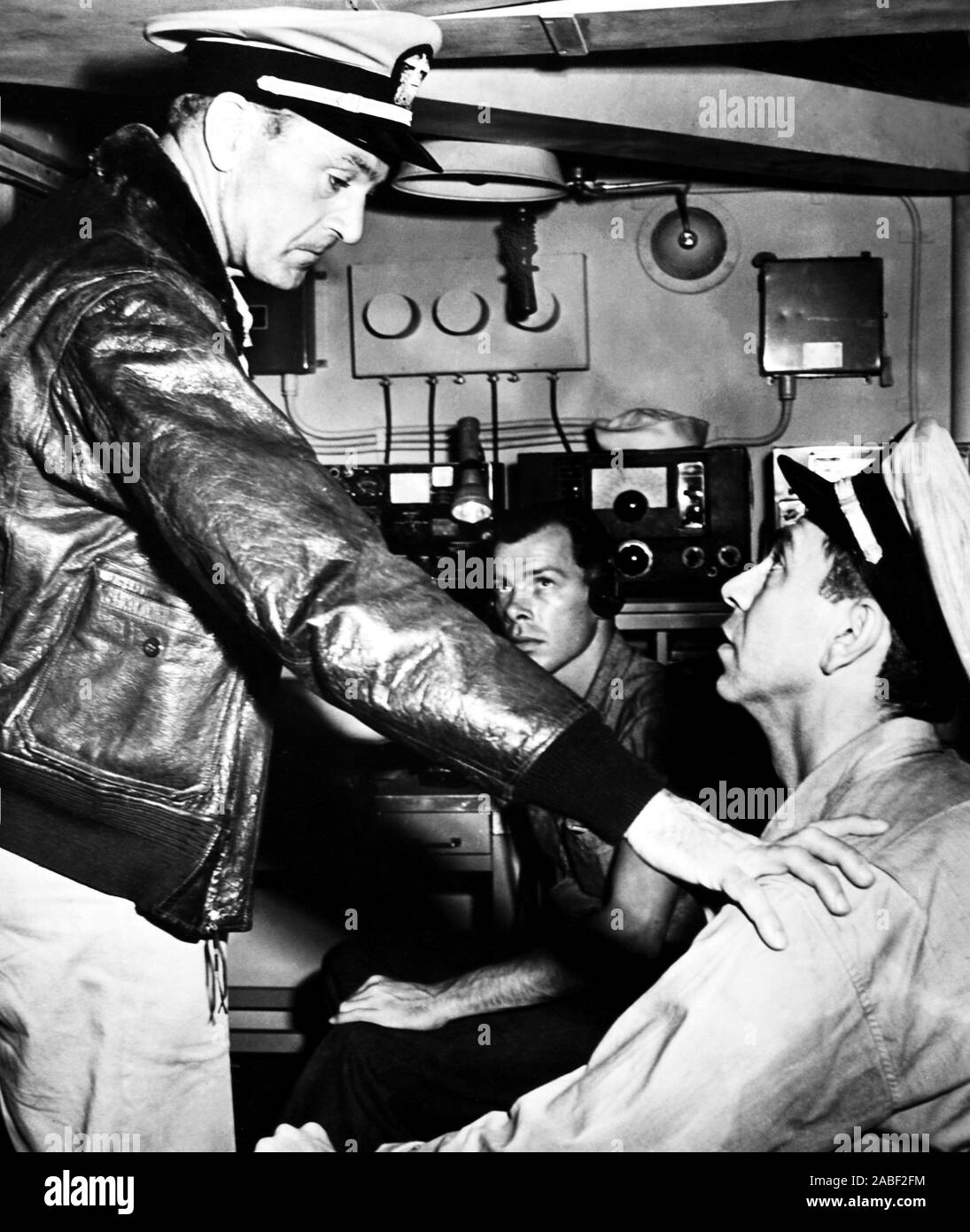 YOU'RE IN THE NAVY NOW, from left, Gary Cooper, Lee Msrvin, Jack Webb ...