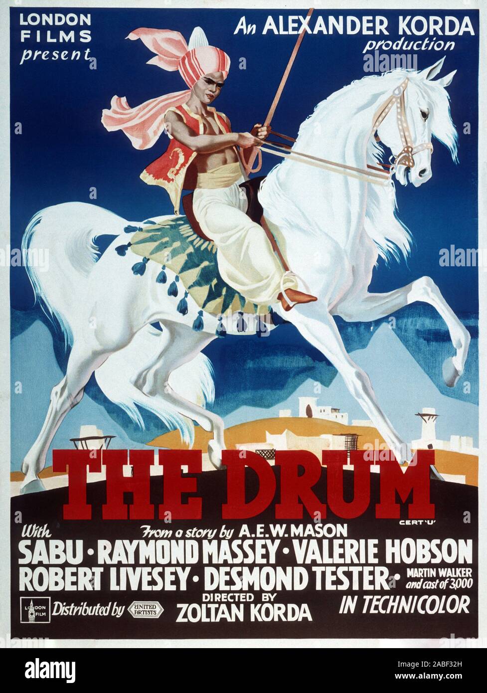 THE DRUM, (aka DRUMS), Poster, Sabu, 1938 Stock Photo - Alamy