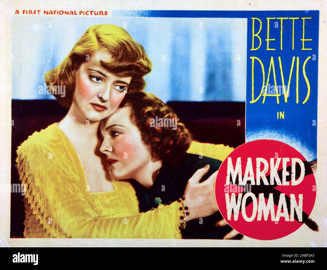 MARKED WOMAN, US lobbycard, from left: Bette Davis, Jane Bryan, 1937 Stock Photo - Alamy