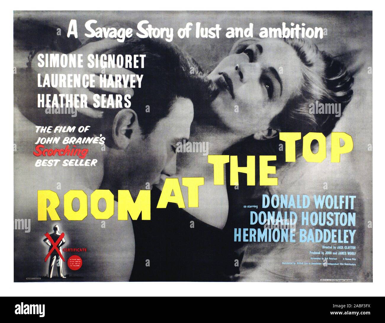 ROOM AT THE TOP, British poster, from left: Laurence Harvey, Simone ...