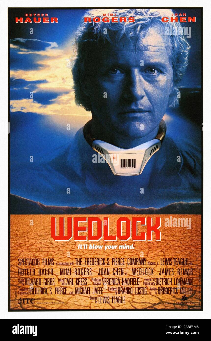 WEDLOCK, (aka DEADLOCK), poster, Rutger Hauer, 1991. © HBO /courtesy ...