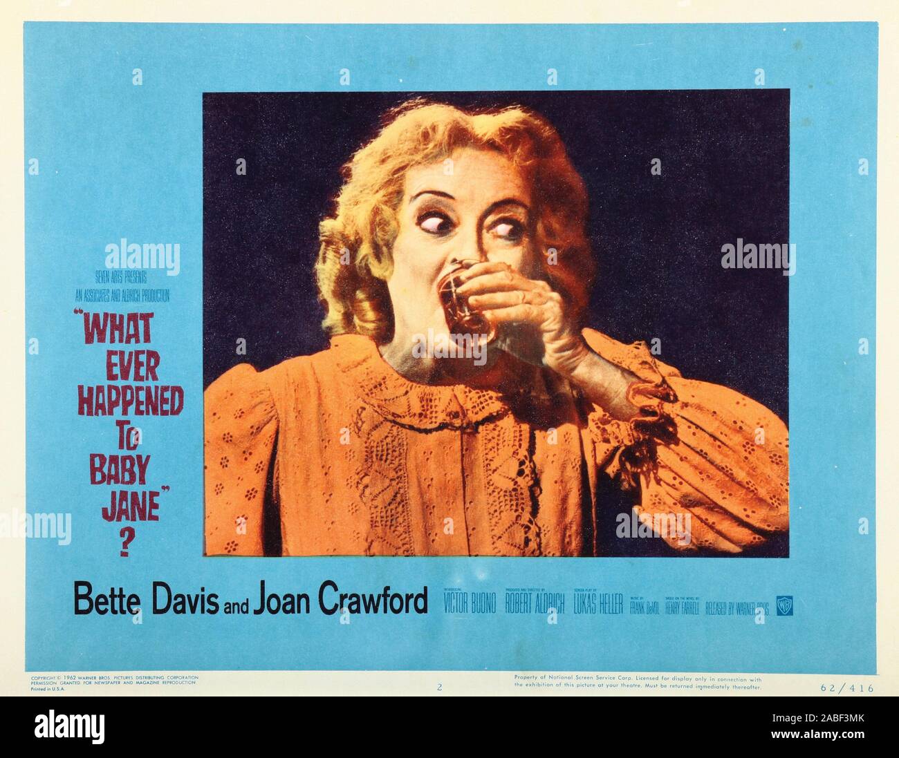WHAT EVER HAPPENED TO BABY JANE?, US lobbycard, Bette Davis, 1962 Stock Photo - Alamy