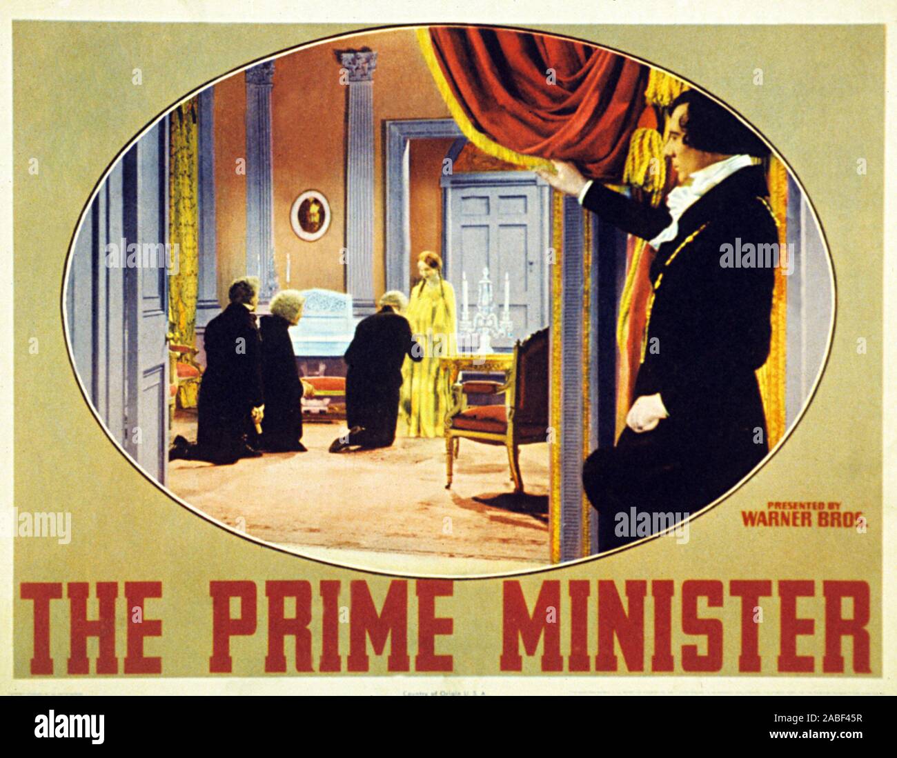 THE PRIME MINISTER, lobbycard, standing rear: Diana Wynyard, standing ...