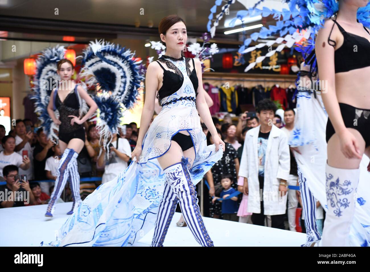 Models cat walk on the stage at the 2019 ICC World Ubran Supermodel ...