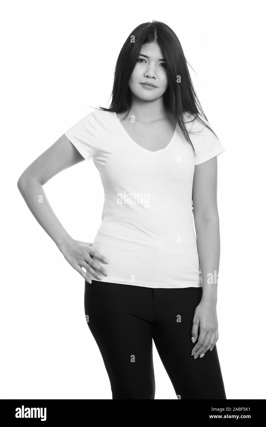 Asian woman in pose Black and White Stock Photos & Images - Alamy