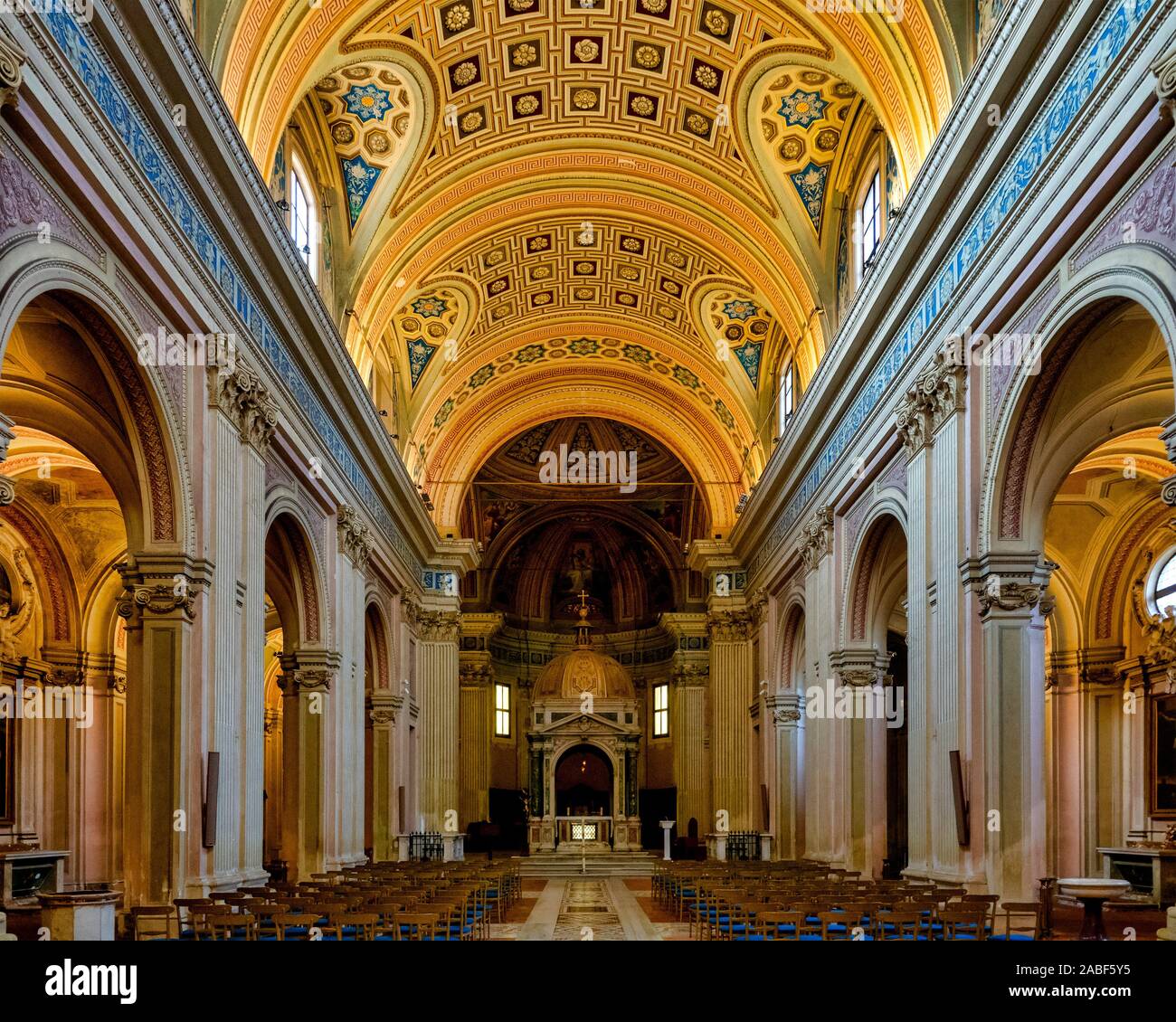 Interior of the basilica of Santi Bonifacio ed Alessio, Rome, Italy ...