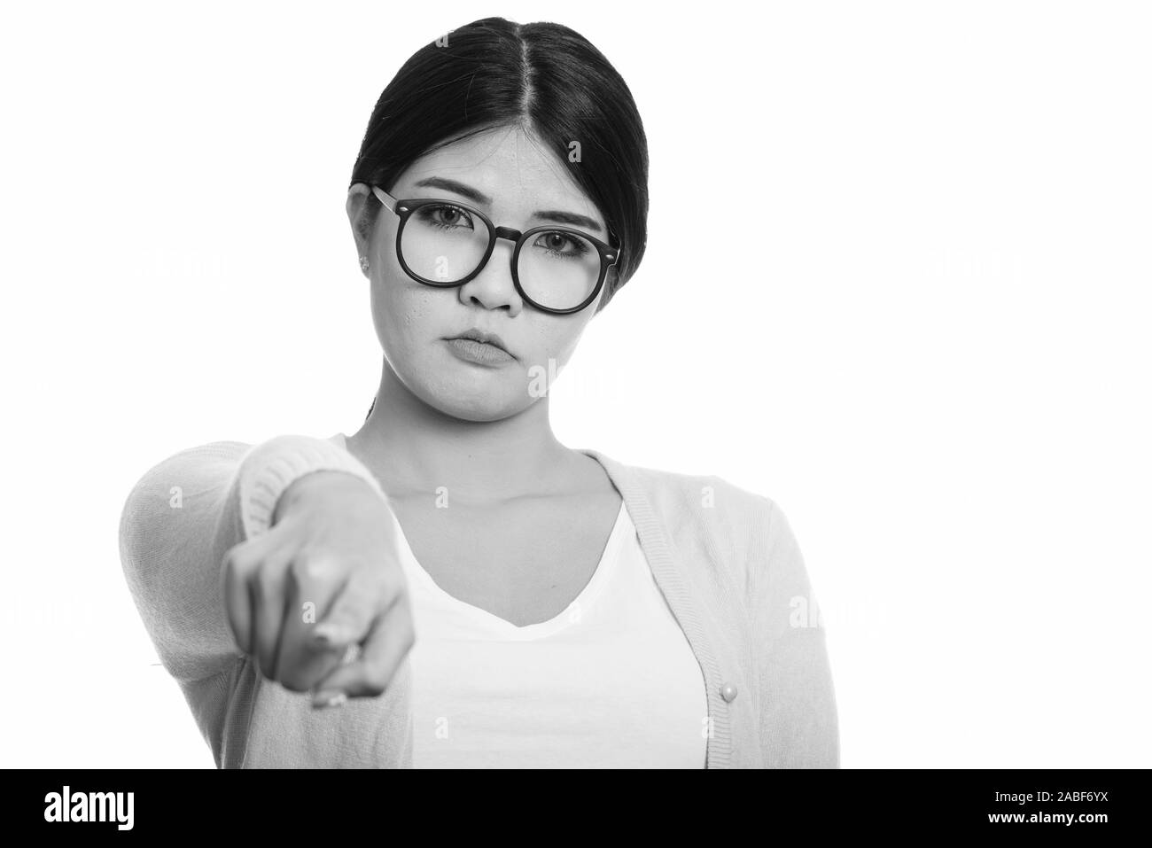 Pointing at the camera Black and White Stock Photos & Images - Alamy