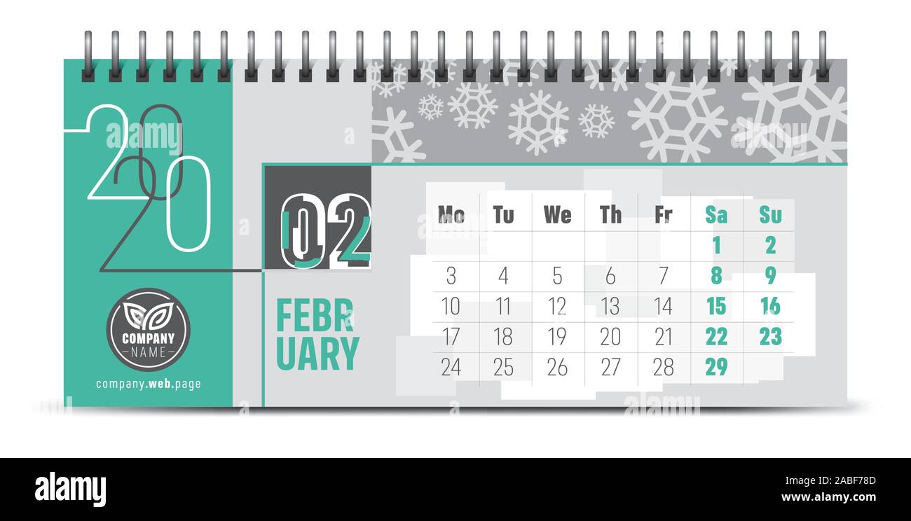 Calendar template for 2020 year. Vector and typographic planner diary ...