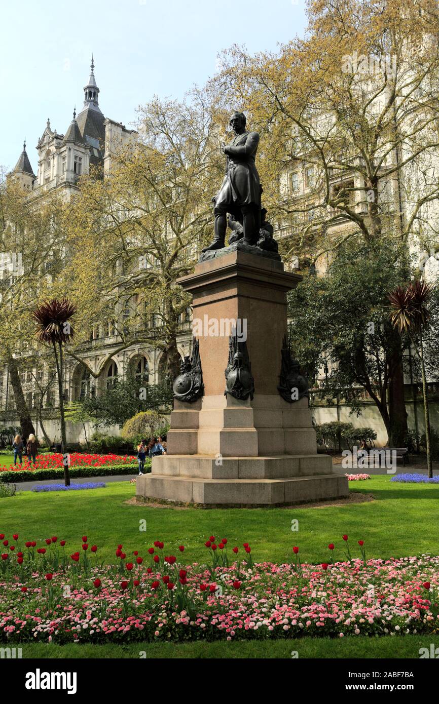 Statue of General Sir James Outram, Victoria Embankment Gardens, City ...