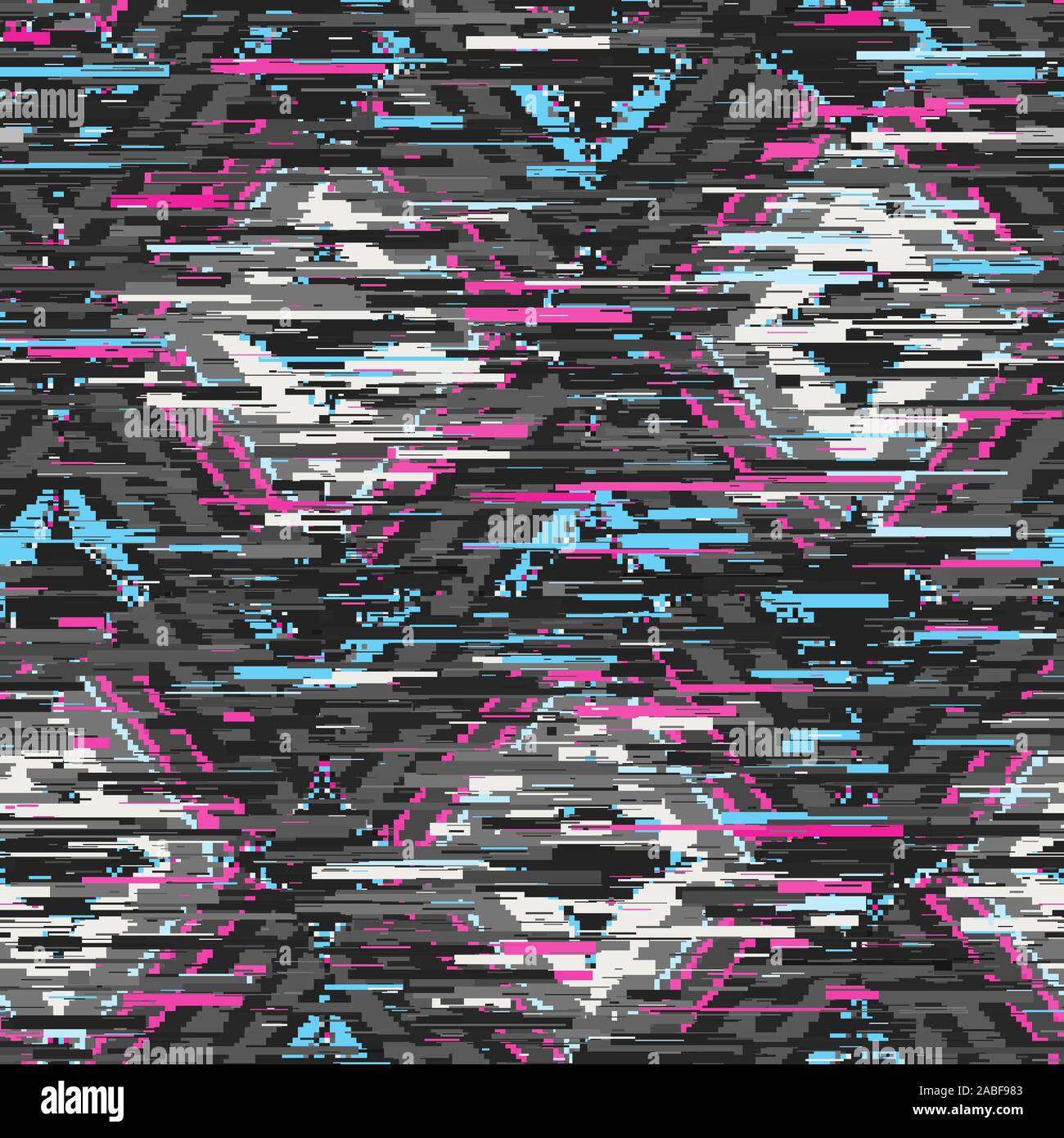 Techno glitch error bug seamless pattern swatch Stock Vector Image ...