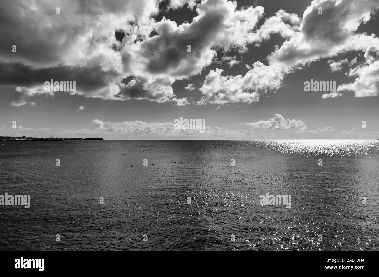 Natural view sea sky Black and White Stock Photos & Images - Alamy