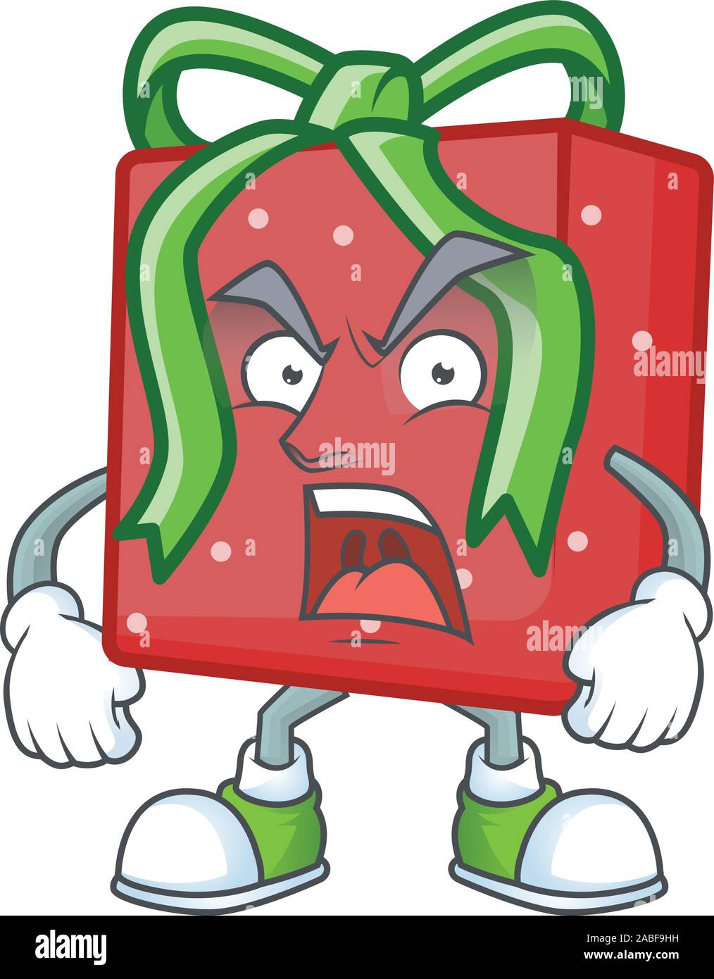 Mascot of angry red gift box cartoon character design Stock Vector ...