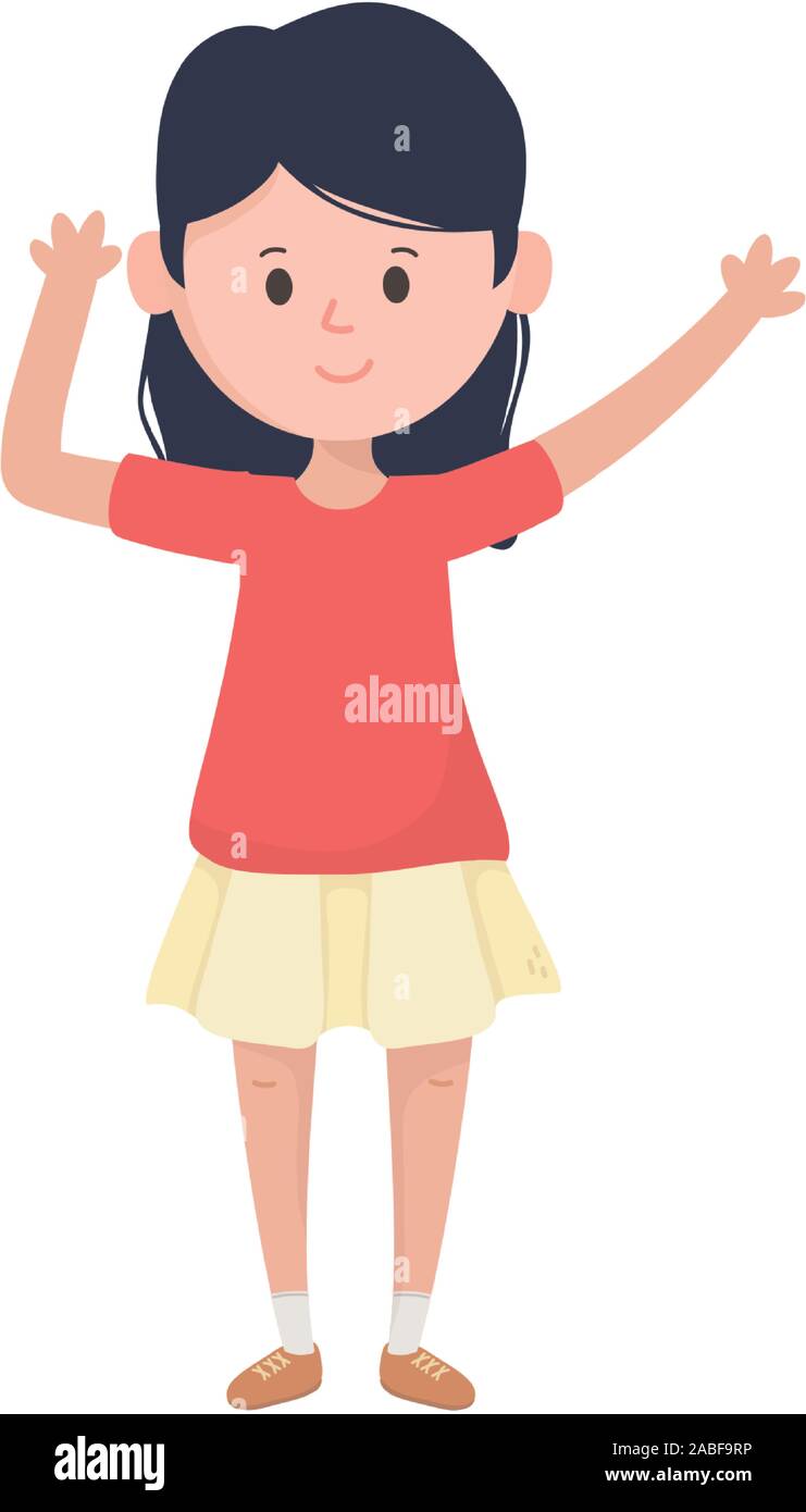 young woman standing with open arms vector illustration Stock Vector ...