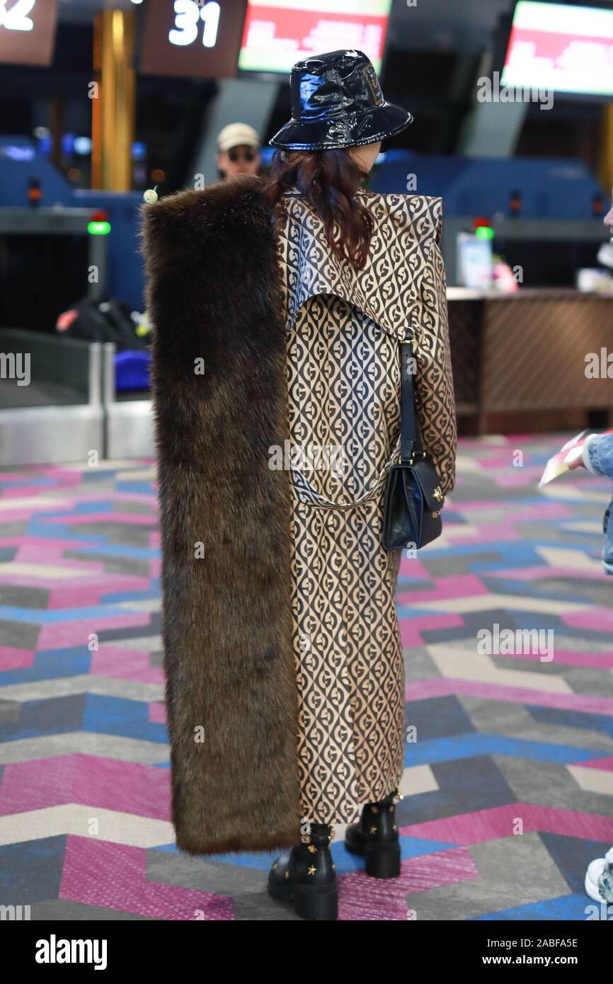 Chinese singer and actress Qi Wei or Stephy Qi, arrives at Shanghai ...