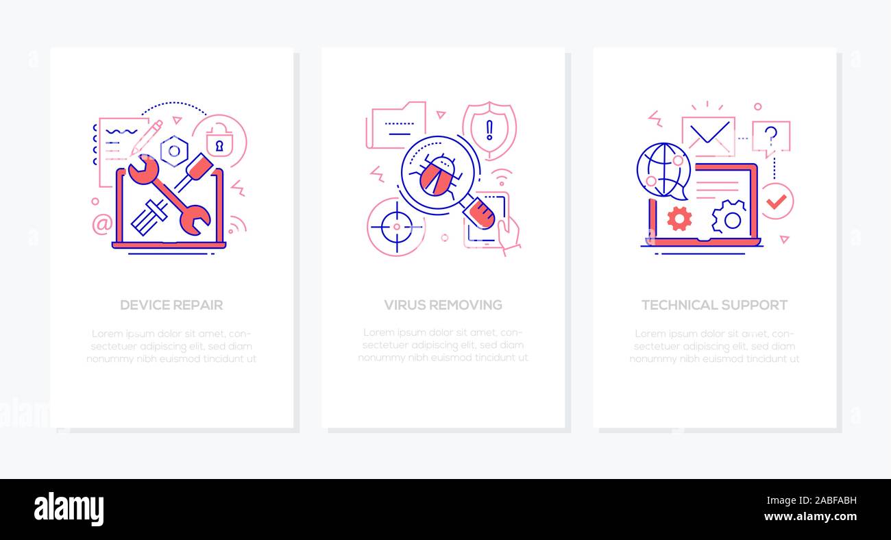 Pack computer network linear Stock Vector Images - Alamy