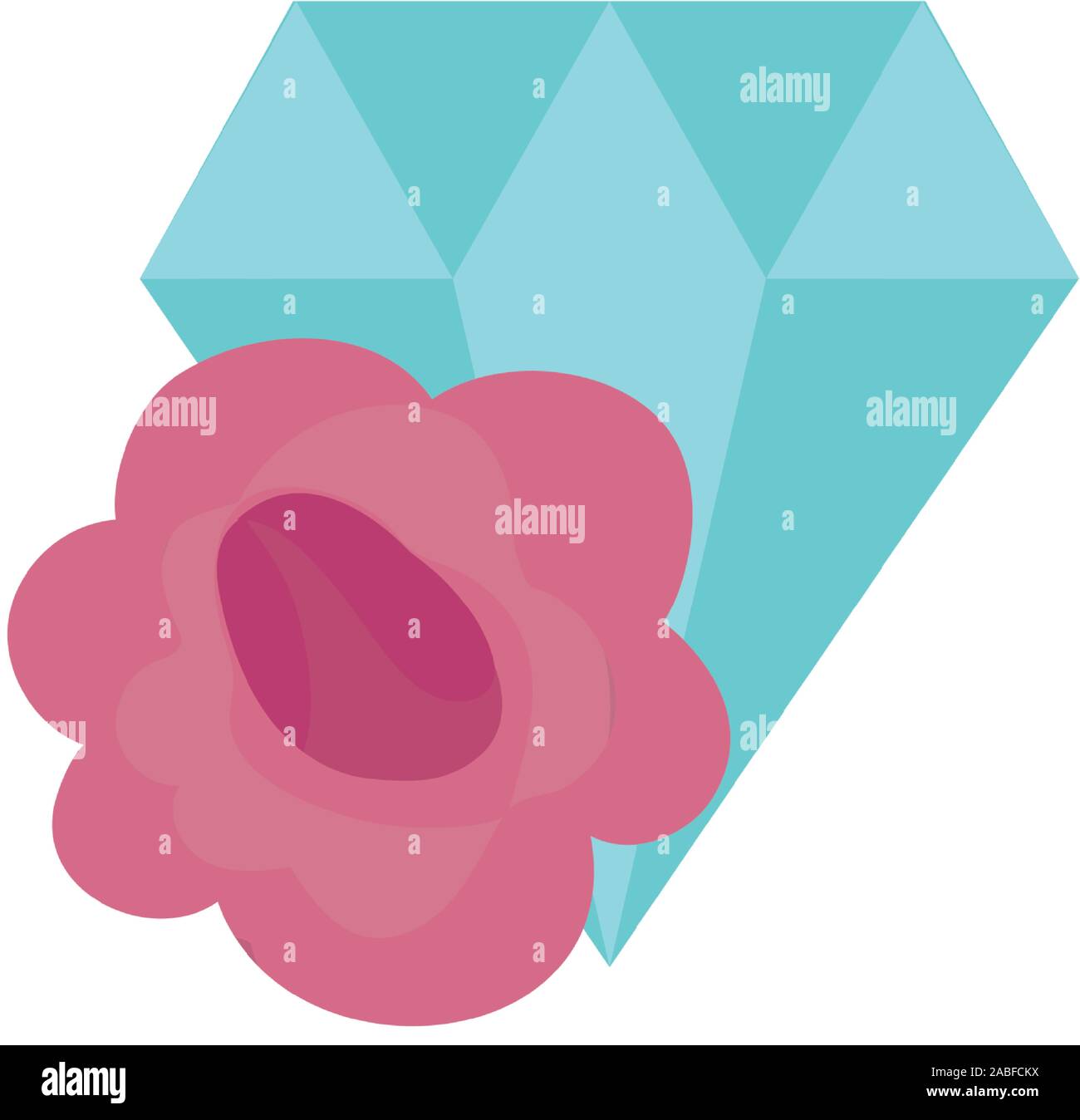 diamond and flower icon on white background vector illustration Stock ...