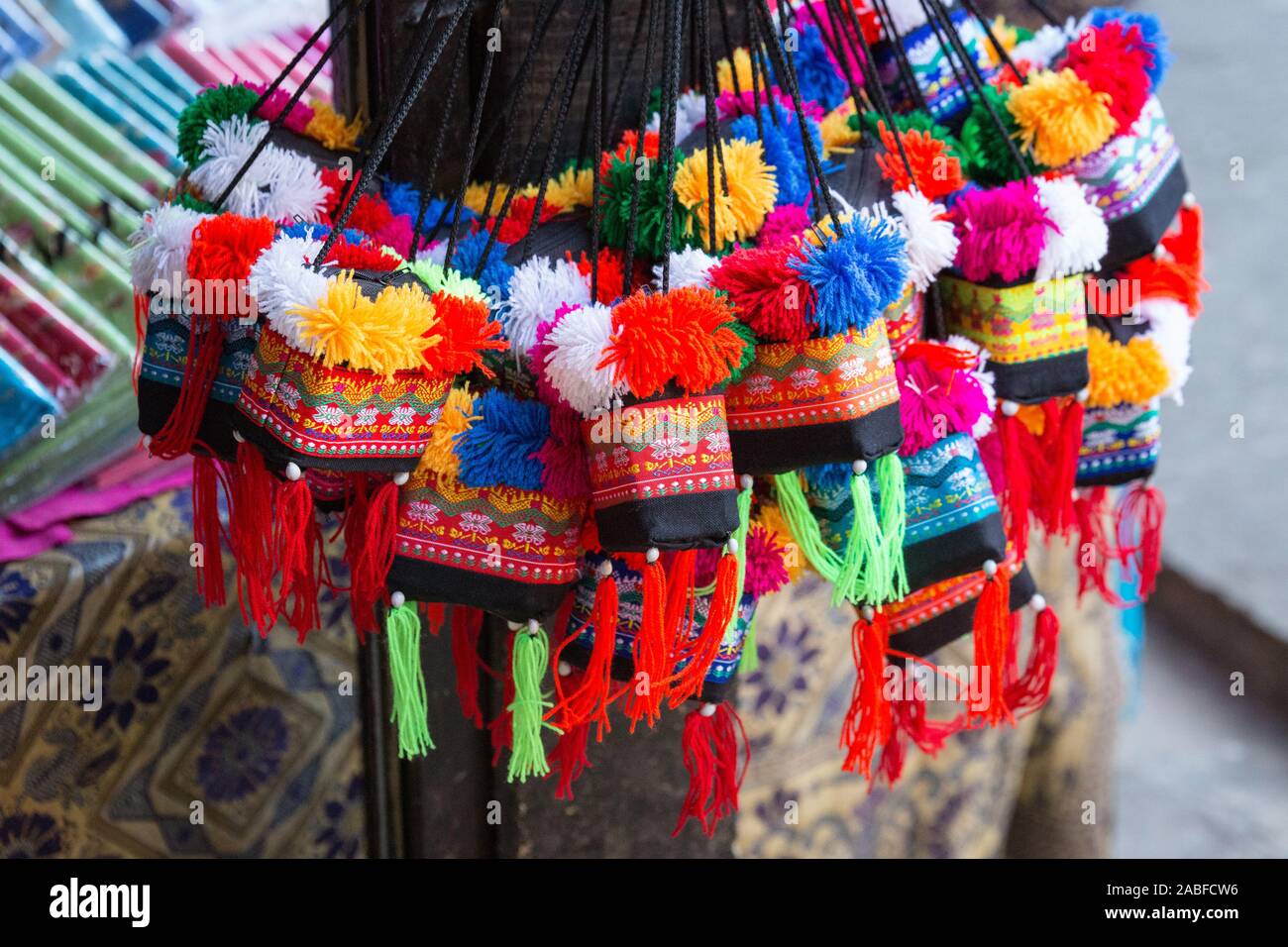 Bright and colorful souvenirs sell in the exotic market Stock Photo - Alamy