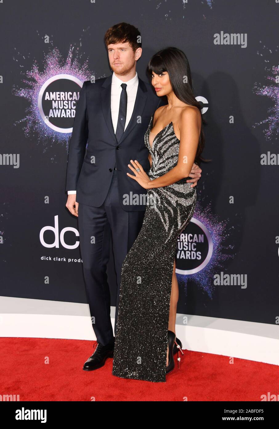LOS ANGELES, CA - NOVEMBER 24: James Blake (L) and Jameela Jamil attend ...