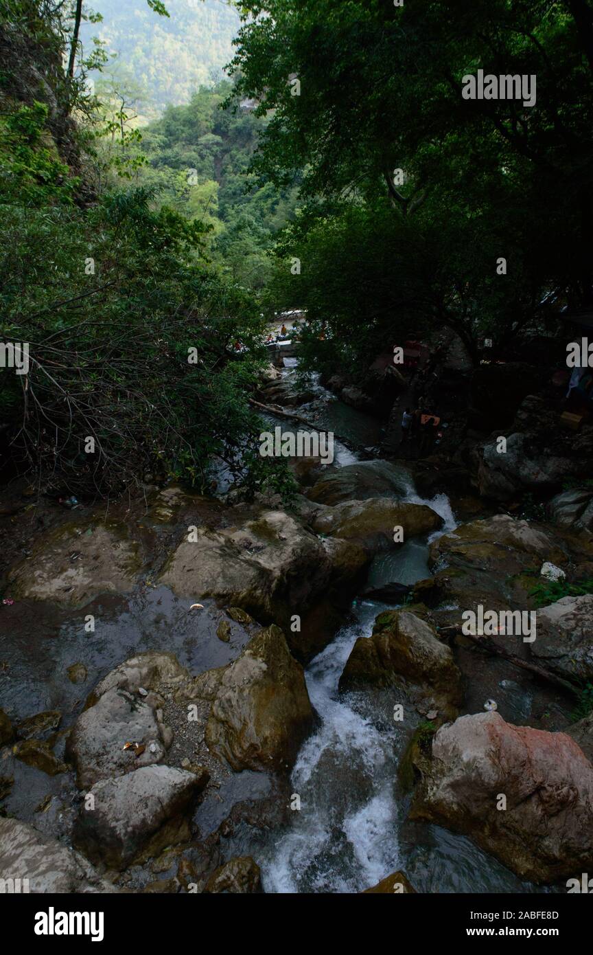Small waterfall under the famous neer garh Waterfall, Rishikesh ...