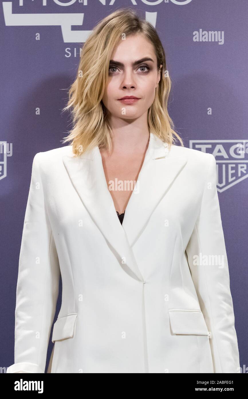 English model, actress and singer Cara Delevingne shows up to promote ...