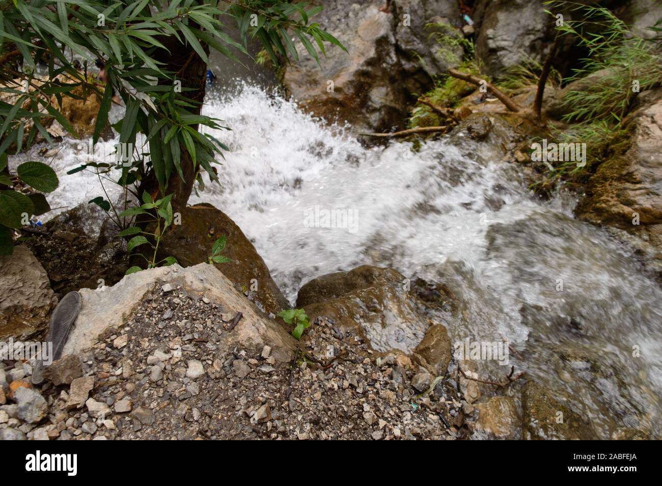 Small waterfall under the famous neer garh Waterfall, Rishikesh ...
