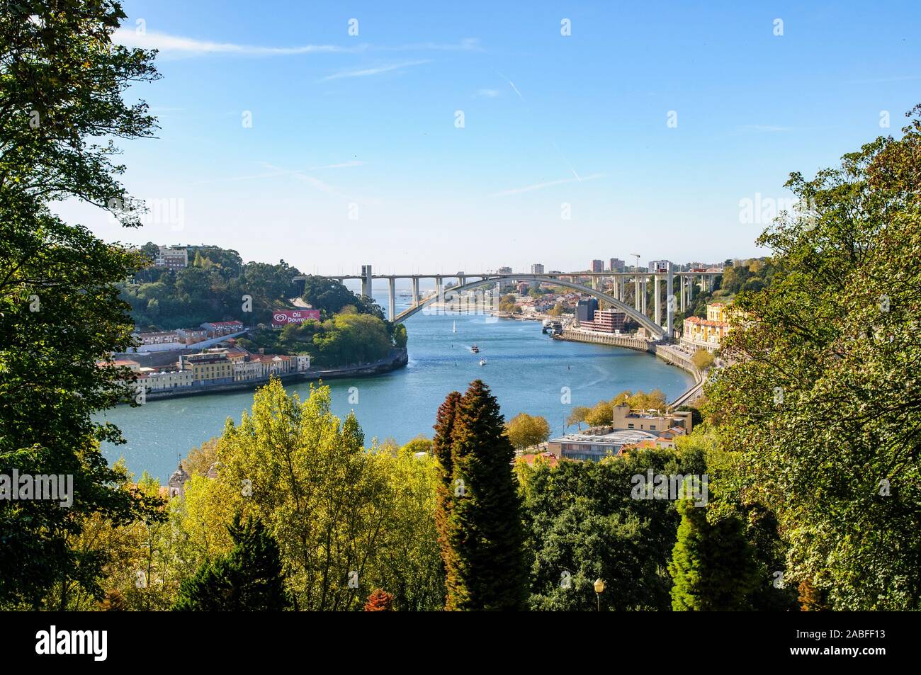 Douro River and Ponte da Arrábida (Arrabida Bridge) as seen from ...