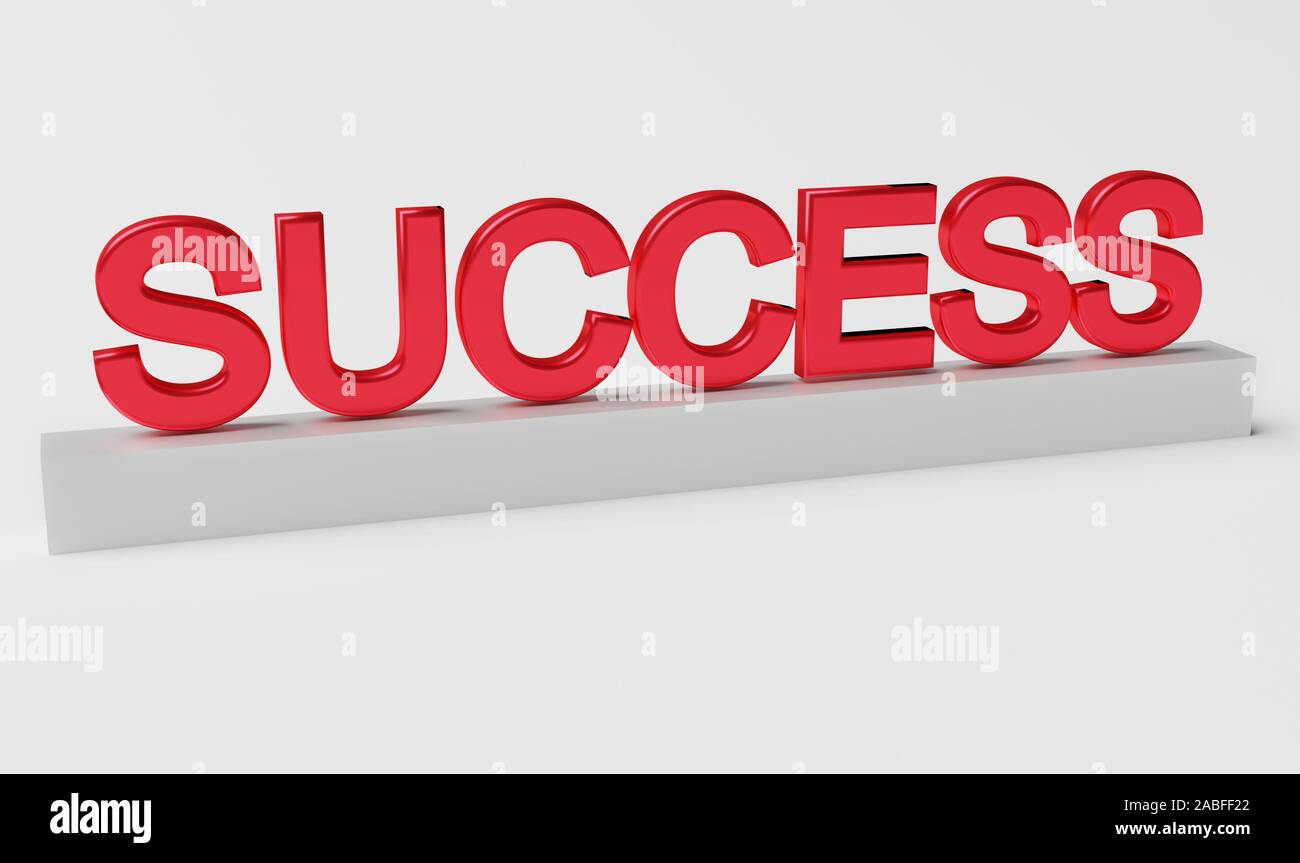 Red word success on white background. Business concept. 3d render Stock ...