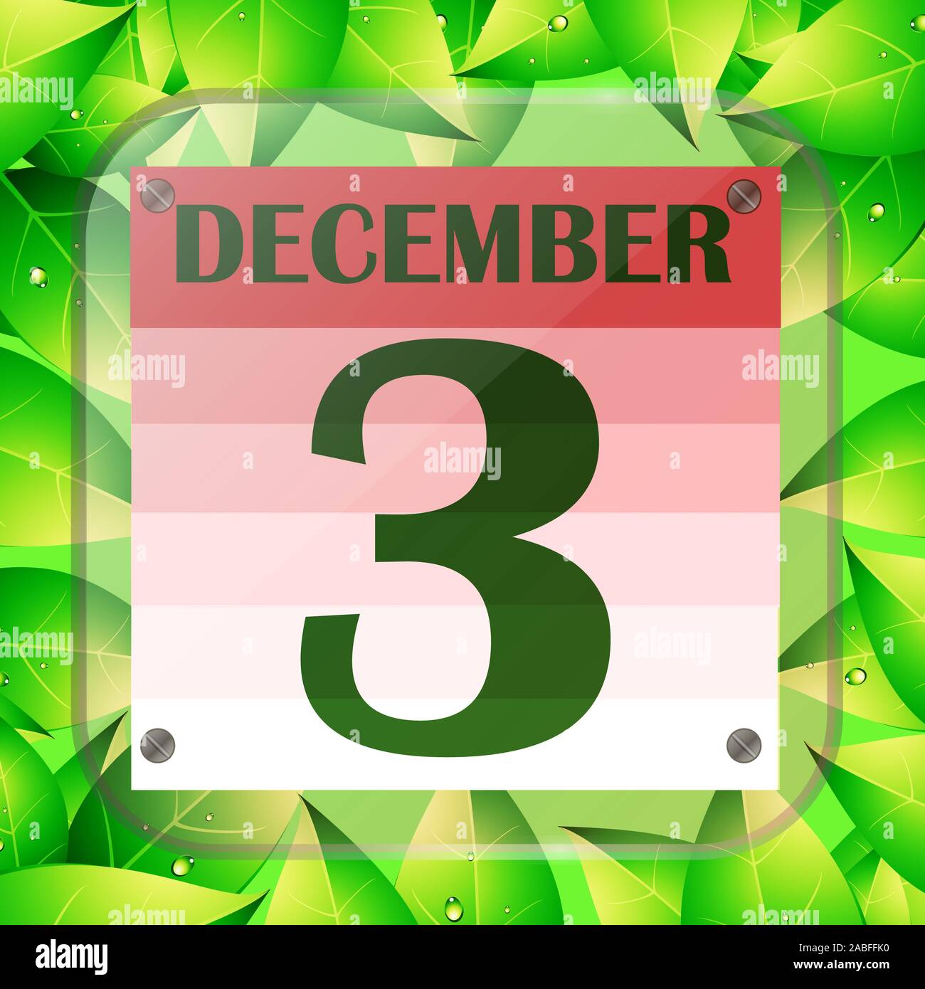 December 3 icon. Calendar date for planning important day with green ...
