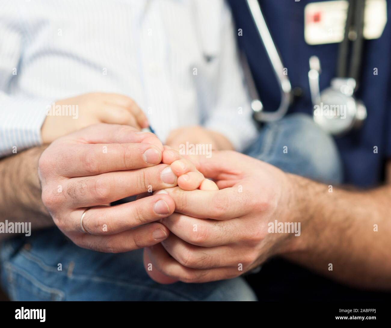 the pediatrician examines the child's feet, the dermatologist treats ...
