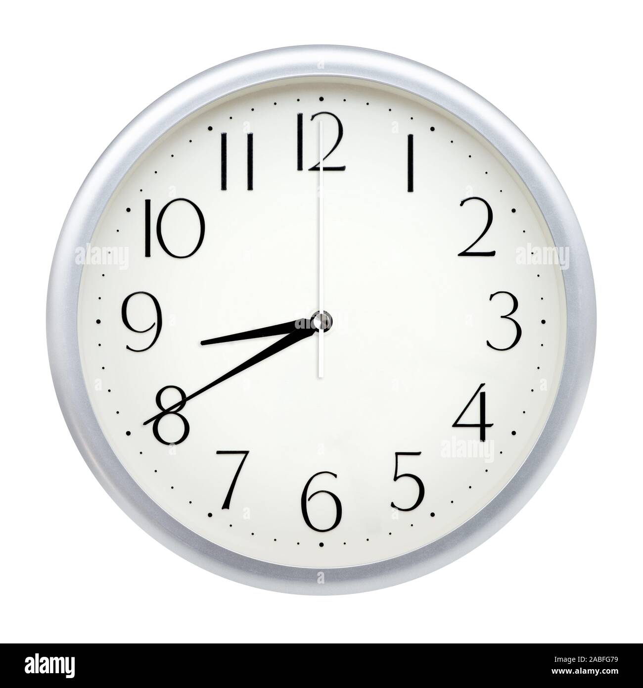 Analog wall clock isolated on white background Stock Photo - Alamy