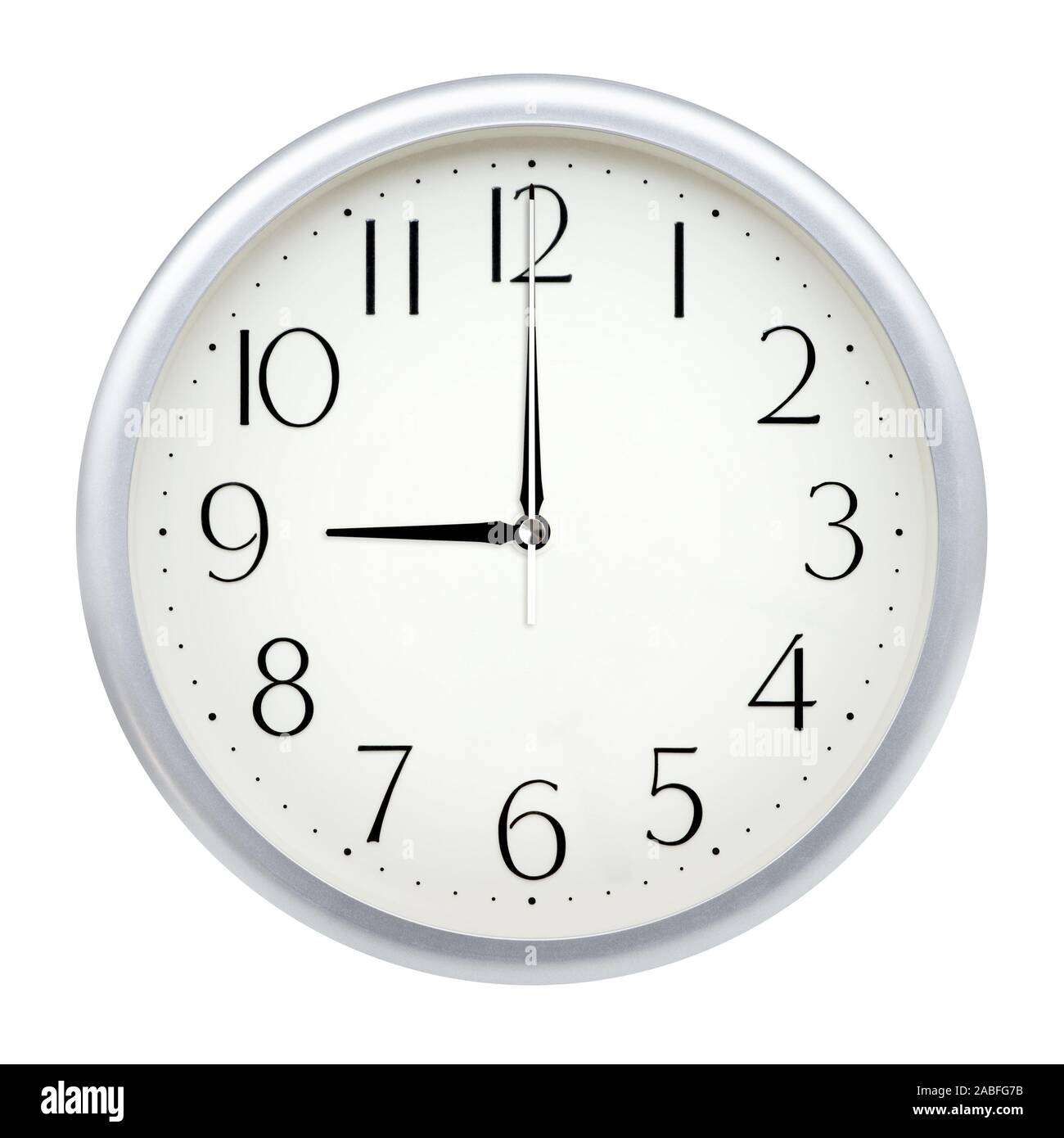 Analog wall clock isolated on white background Stock Photo - Alamy