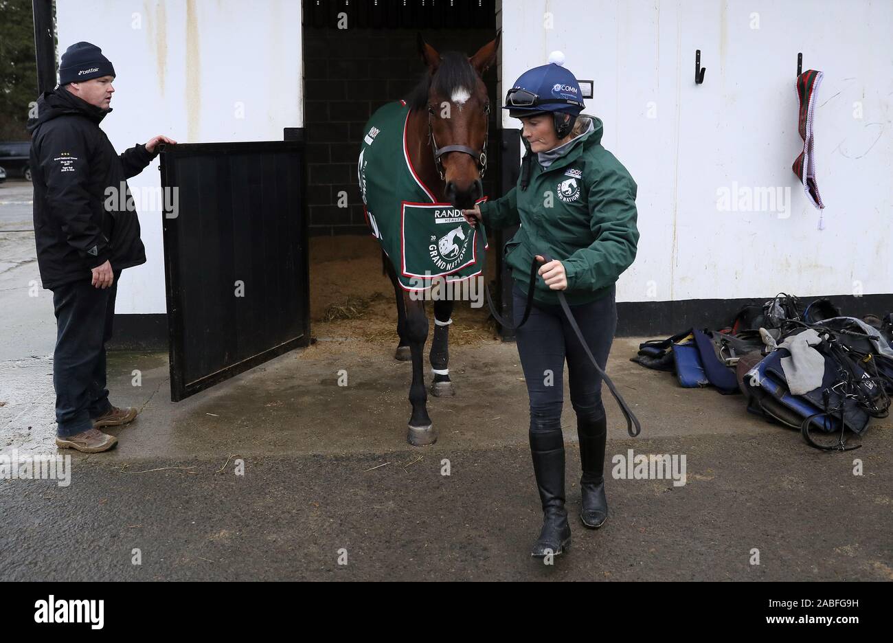 Two time Grand National winner Tiger Roll with trainer Gordon Elliott ...