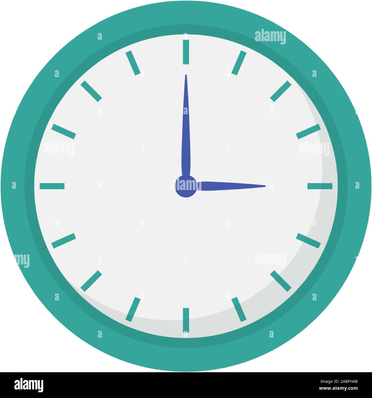 round clock time hour icon on white background vector illustration ...