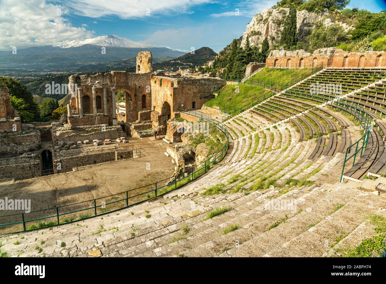 Das Antike Theater Teatro Greco, Taormina und der Ätna, Taormina ...