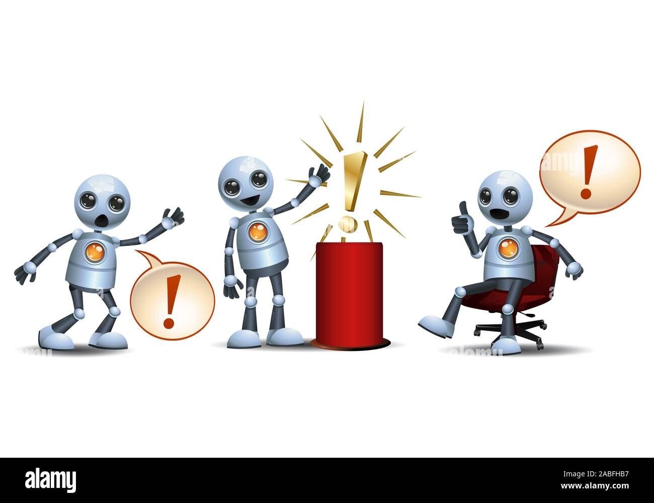 3d illustration of little robot business ideas present golden ...