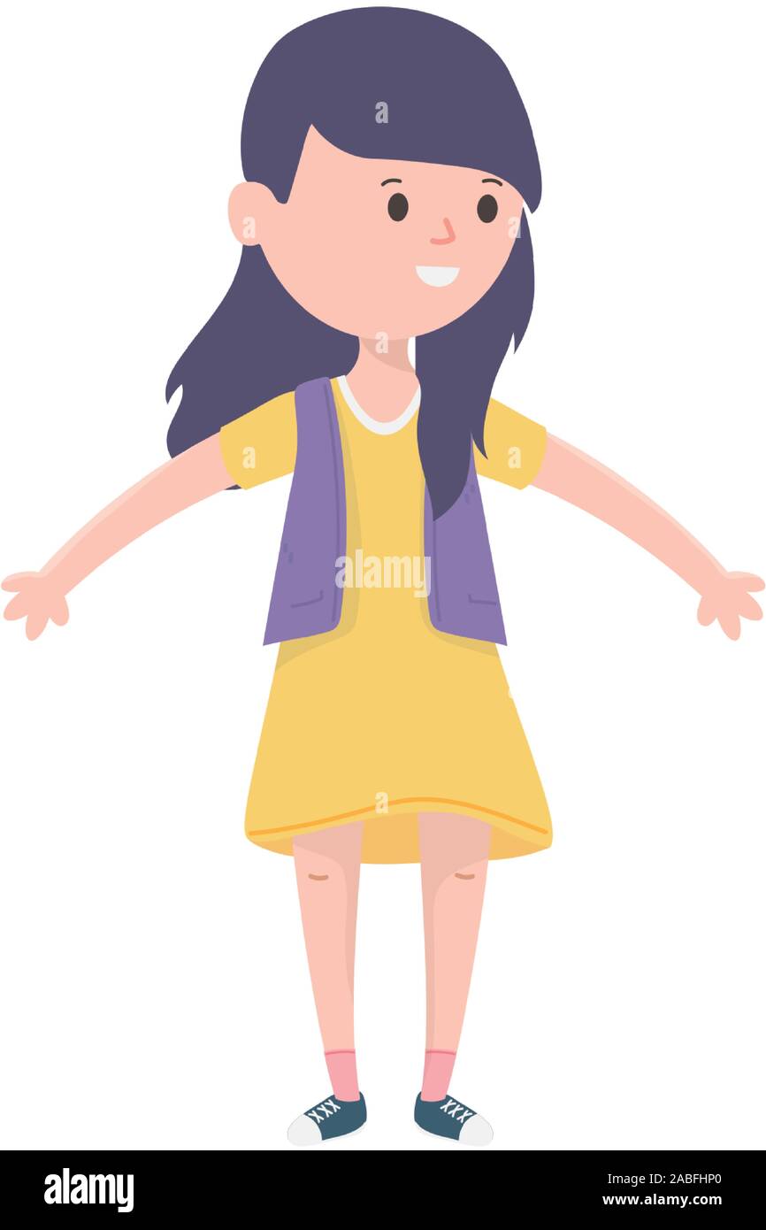 young woman standing with open arms vector illustration Stock Vector ...