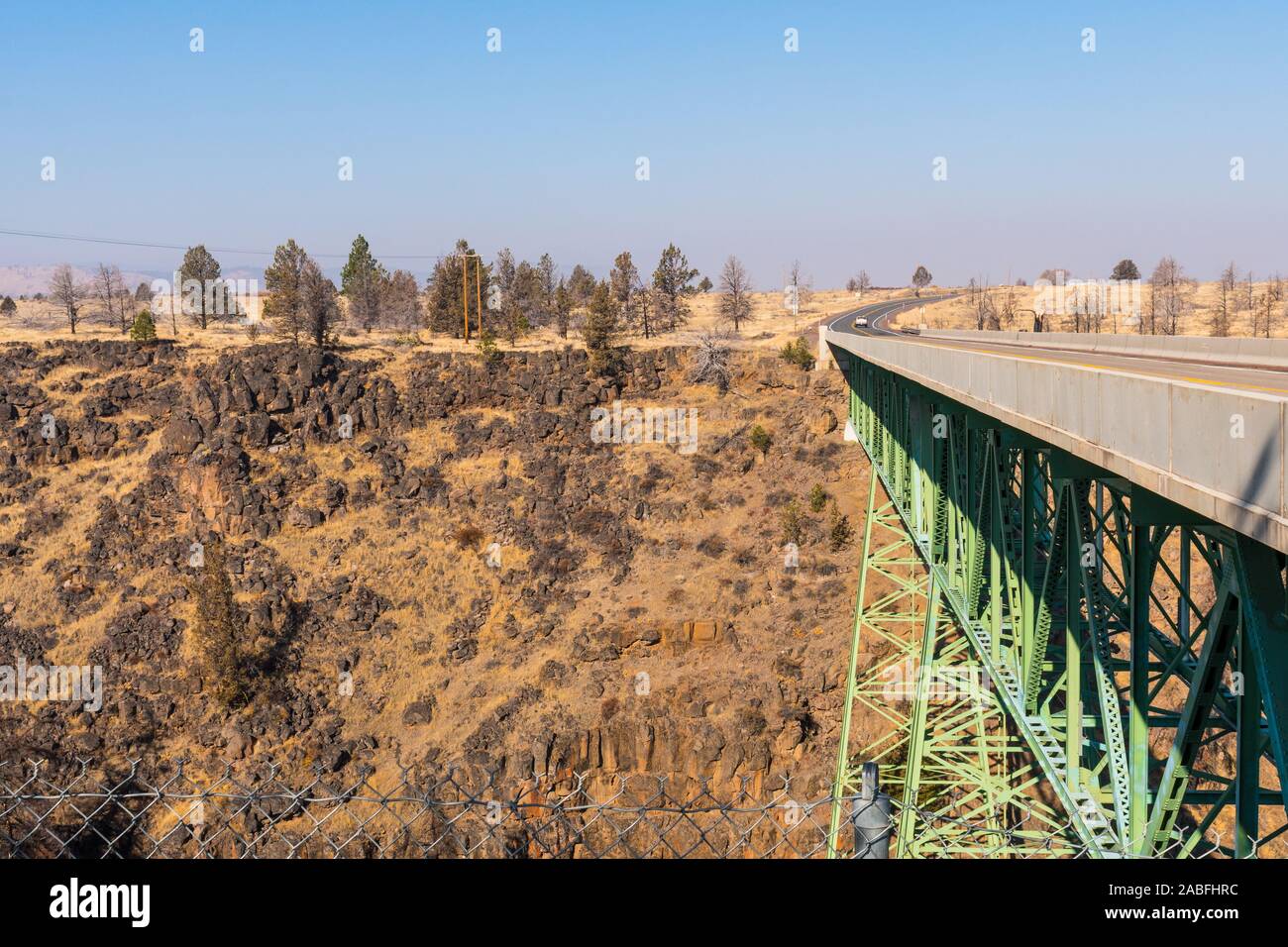 Mill Creek Bridge on Highway 26 that crosses the Indian reserve of Warm ...
