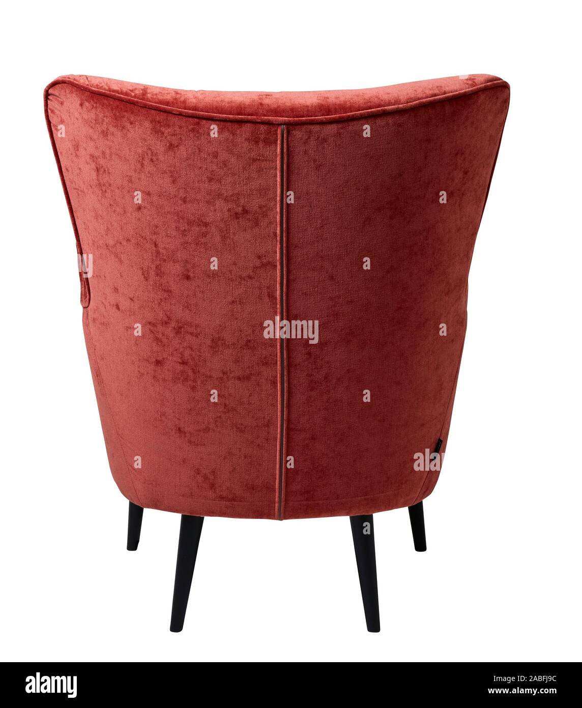 Close up Soft arm chair back side,rear side isolated on white ...