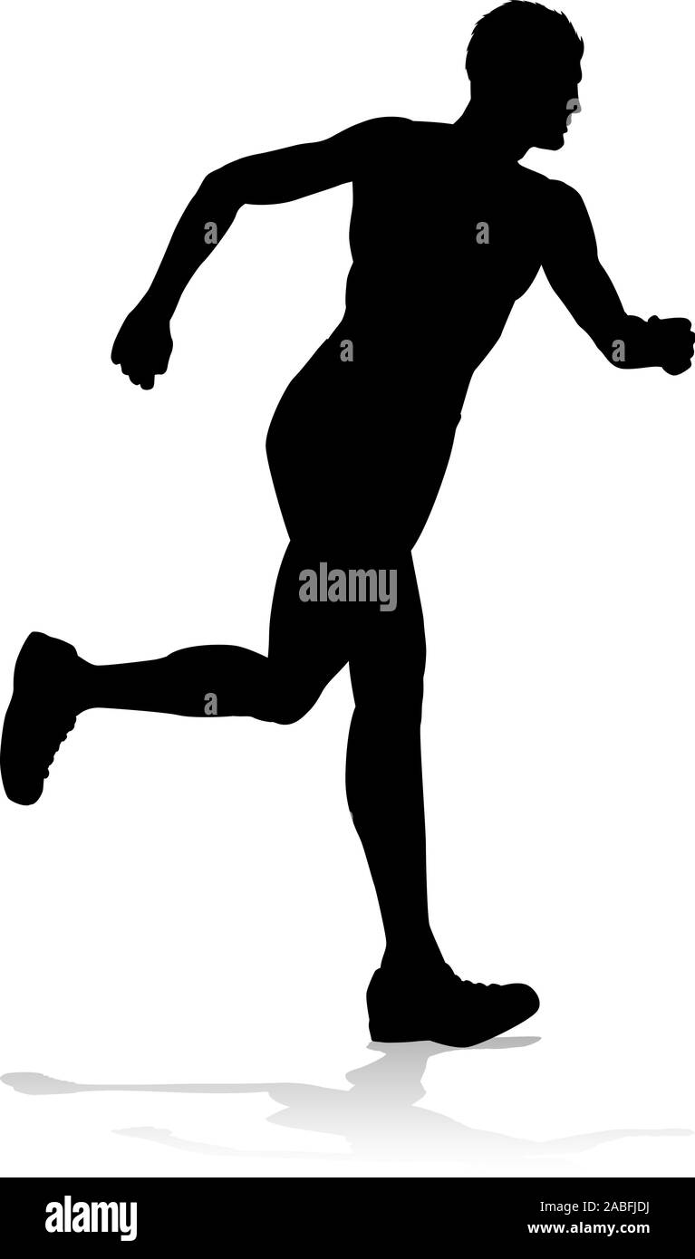 Male running silhouette Stock Vector Images - Alamy