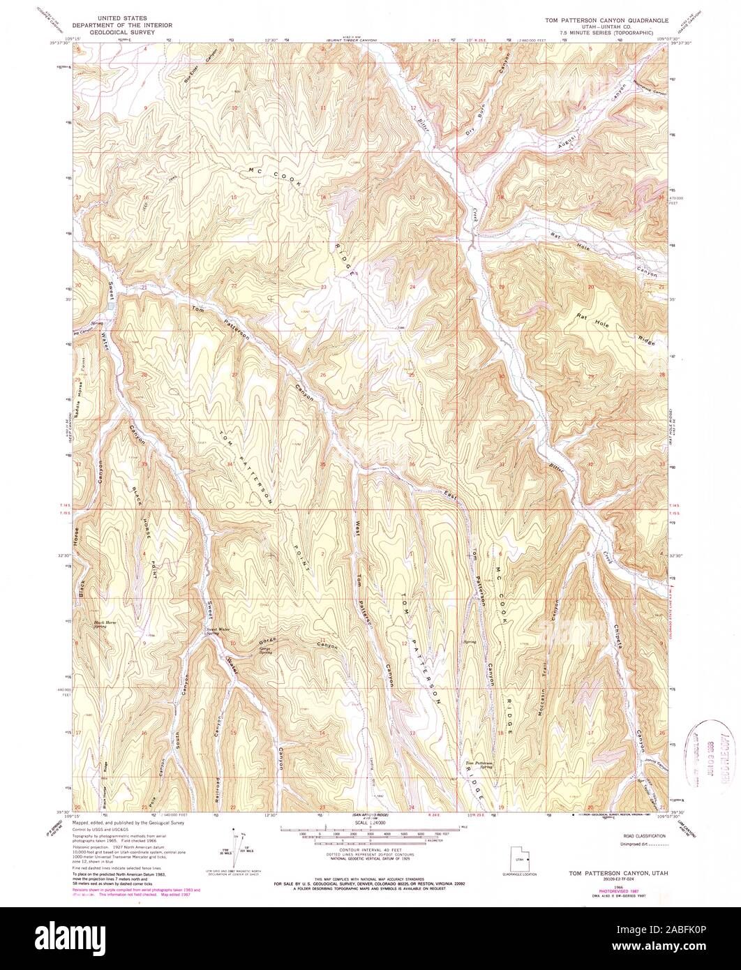 UT Tom Patterson Canyon 252444 1966 24000 Restoration Stock Photo - Alamy